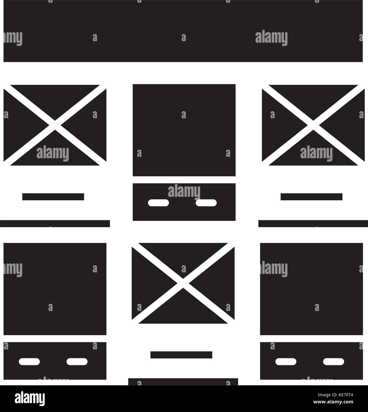 prototype webdesign icon, vector illustration, black sign on isolated ...