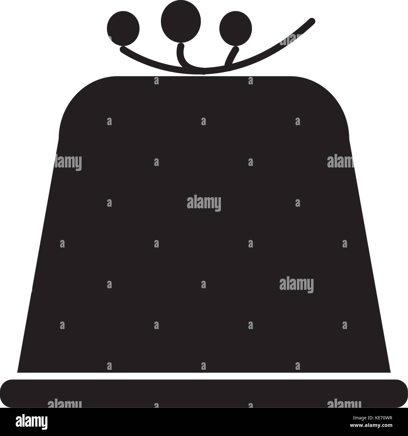 pudding icon, vector illustration, black sign on isolated background ...
