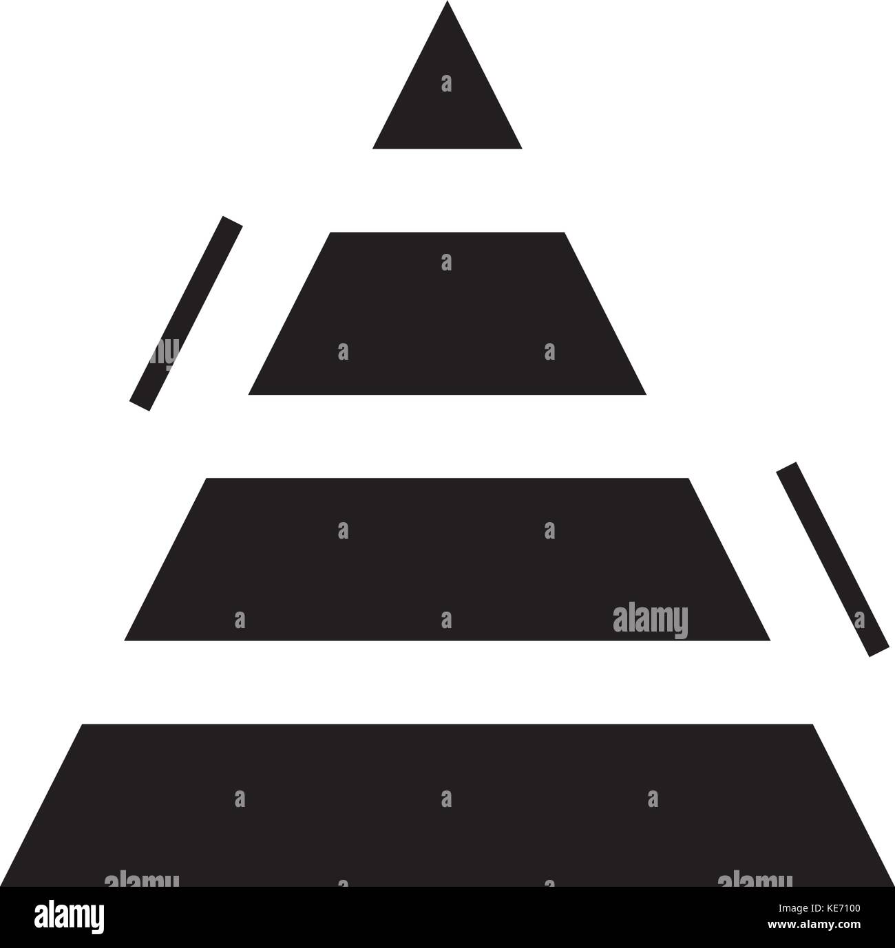 pyramid chart finance icon, vector illustration, black sign on isolated ...