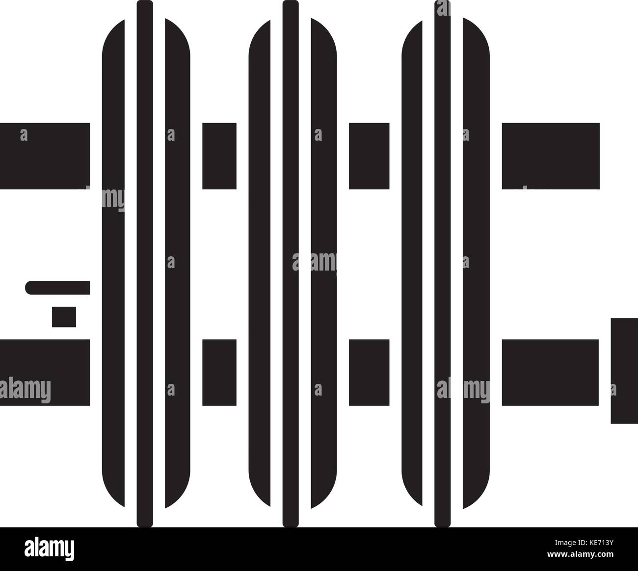 radiator icon, vector illustration, black sign on isolated background ...