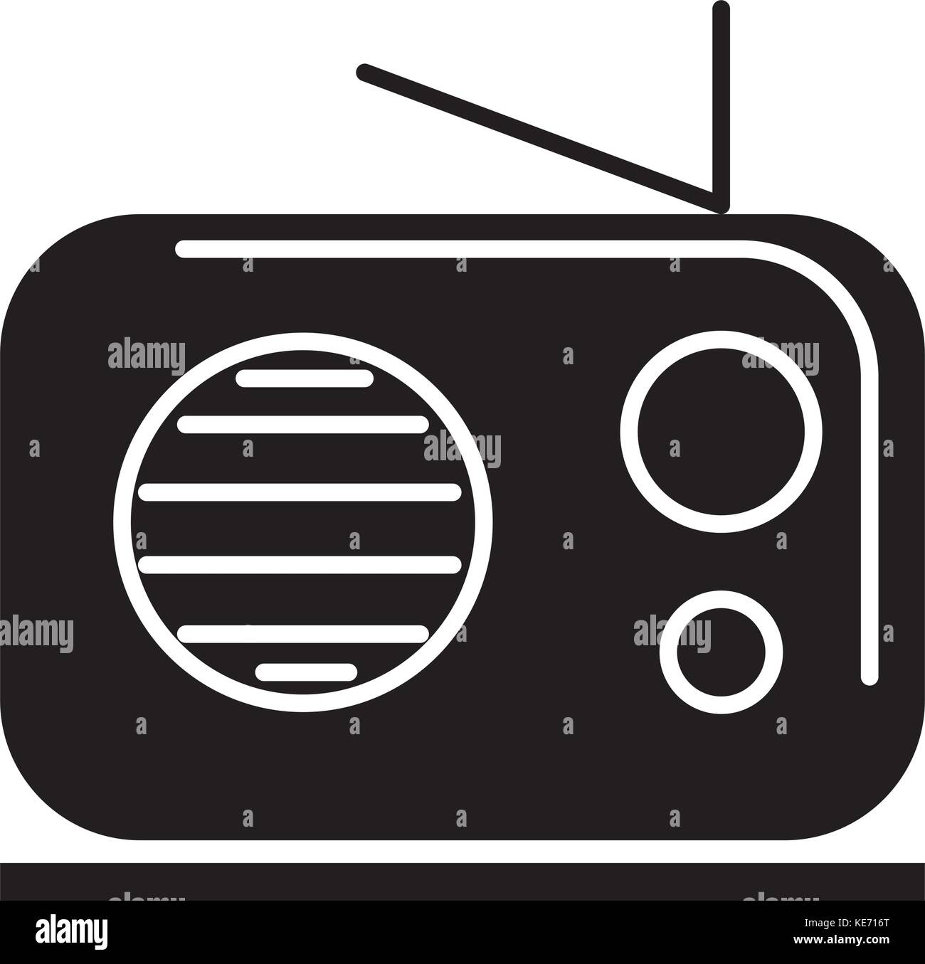radio reciever icon, vector illustration, black sign on isolated ...