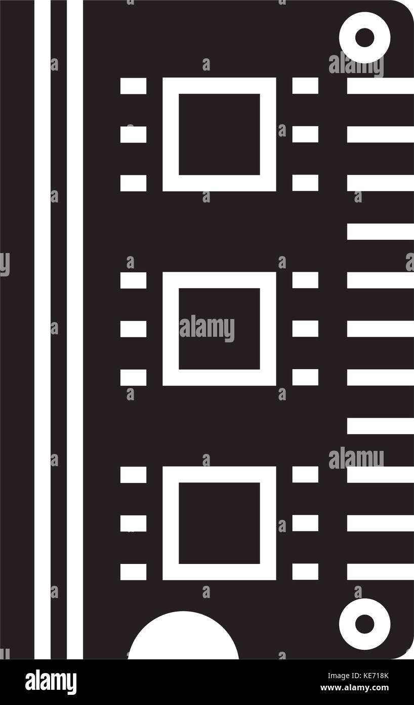 ram - memory icon, vector illustration, black sign on isolated ...