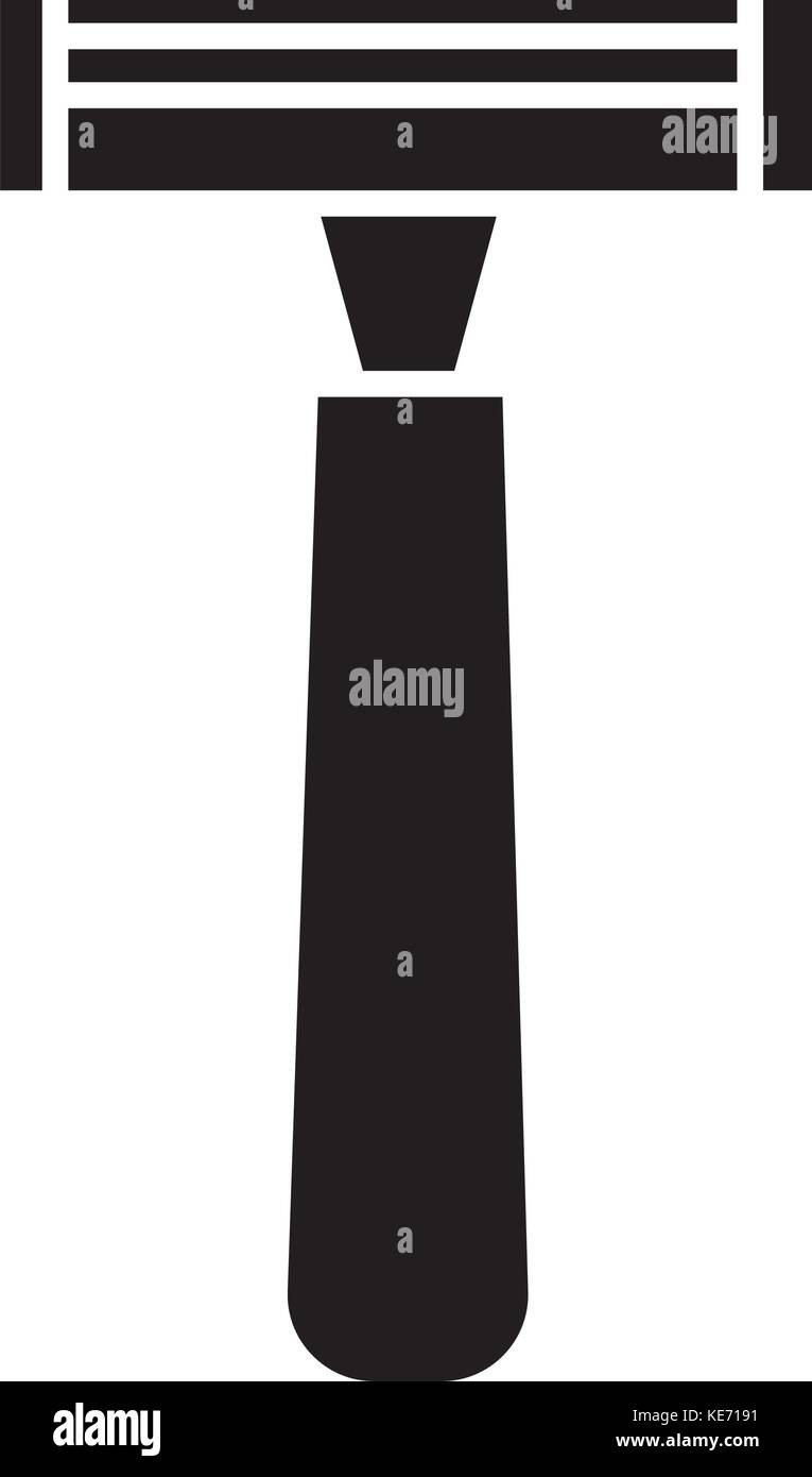 razor man icon, vector illustration, black sign on isolated background ...