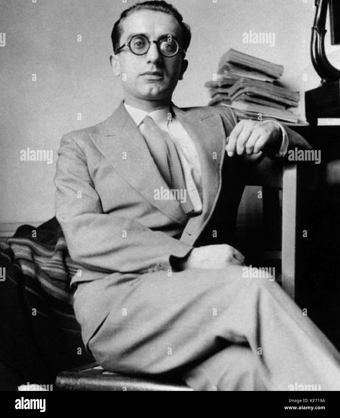 Aldo Capitini with books Stock Photo - Alamy