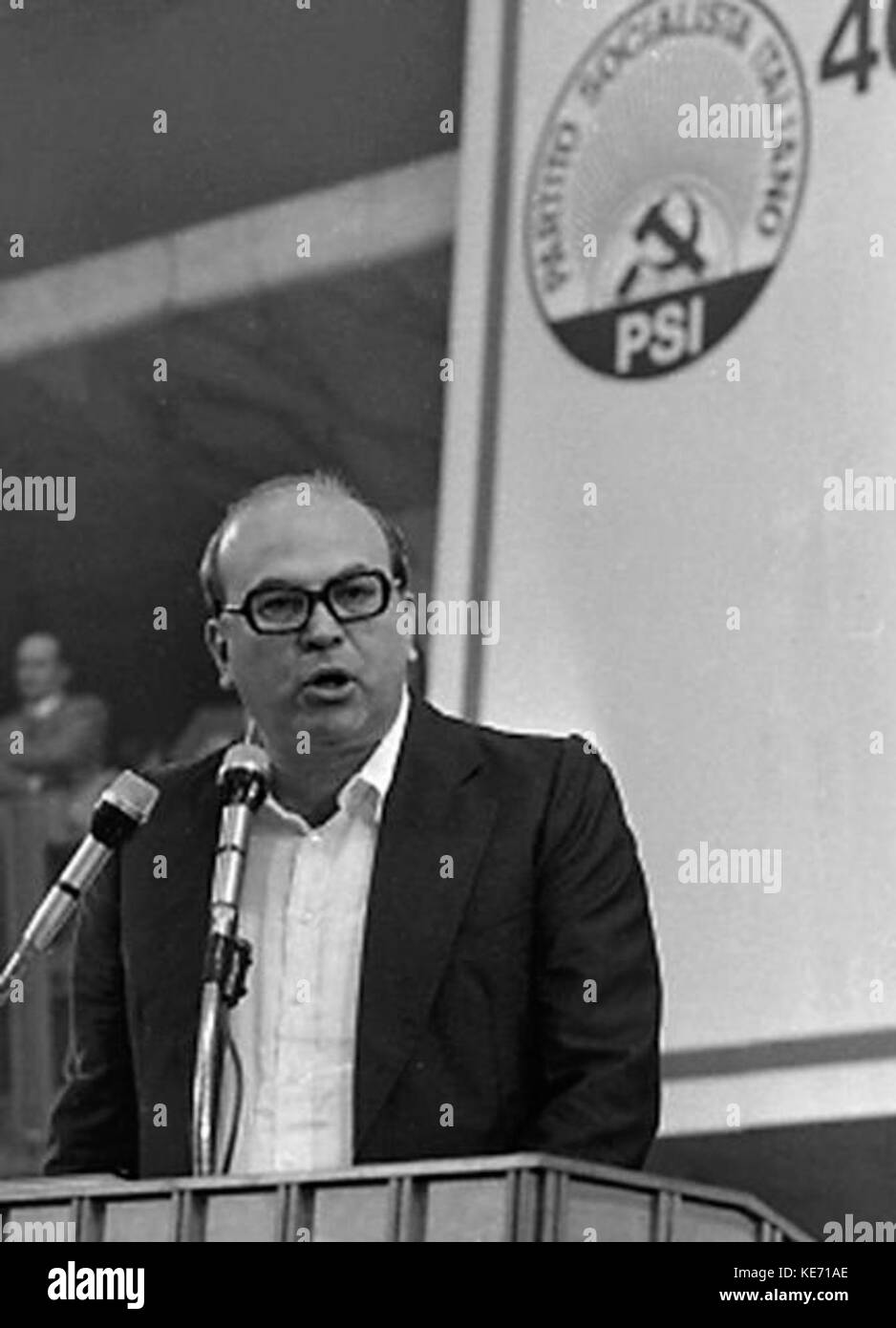 This is an image referring to Bettino Craxi, an Italian political ...