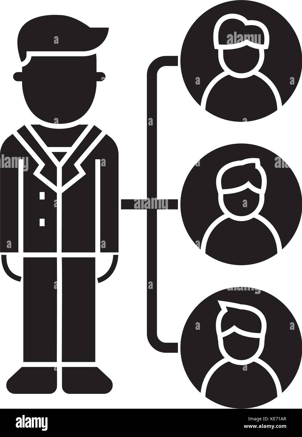 referrals - affilate marketing icon, vector illustration, black sign on ...