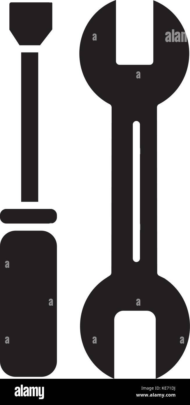 reparation car icon, vector illustration, black sign on isolated ...