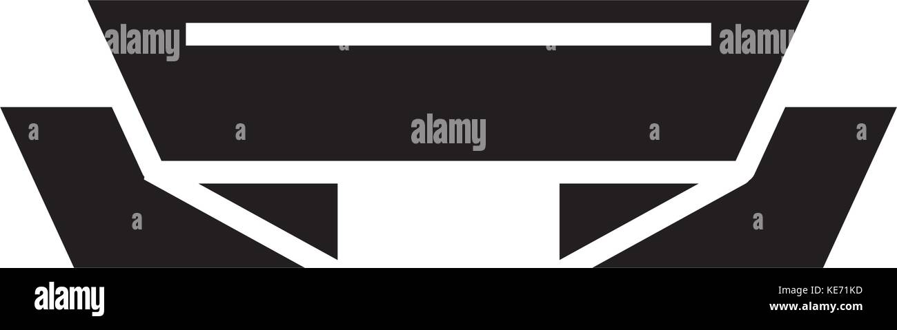 ribbon 2 corners icon, vector illustration, black sign on isolated ...