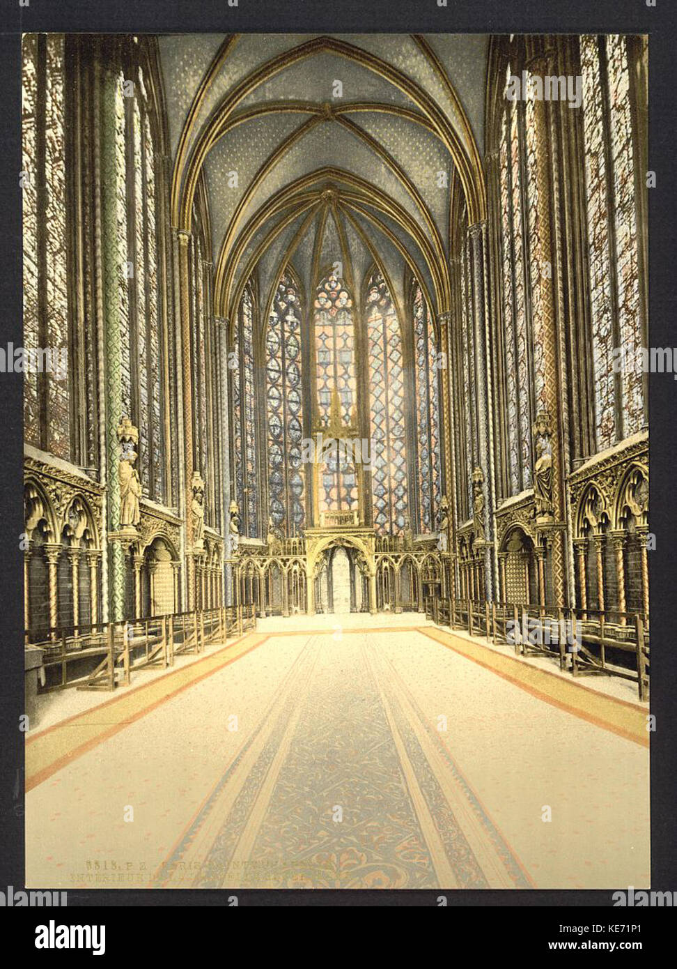 The Holy Chapel (i.e., Sainte Chapelle), interior, Paris, France ...
