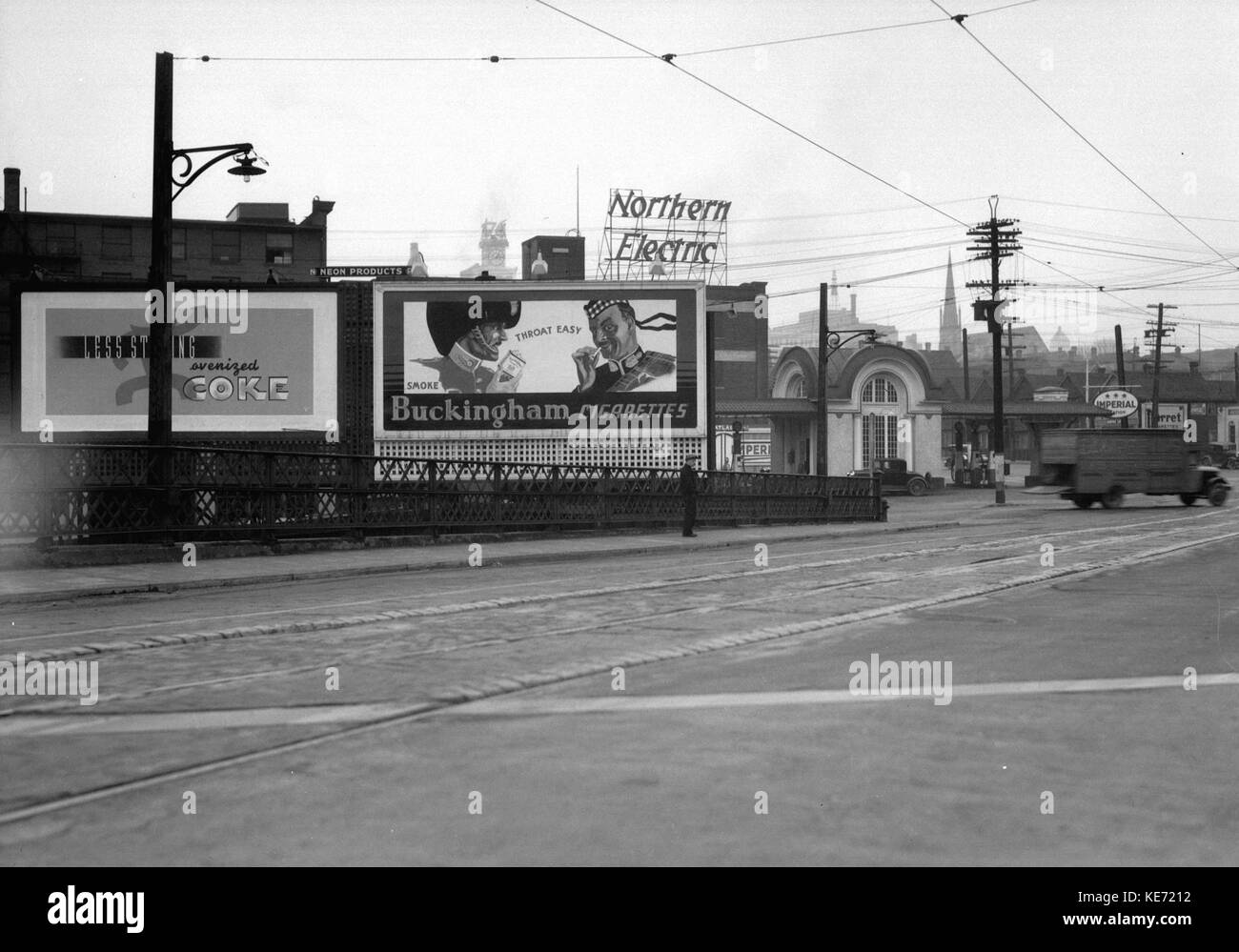 Buckingham Cigarettes billboard in Vancouver 1932 Stock Photo - Alamy