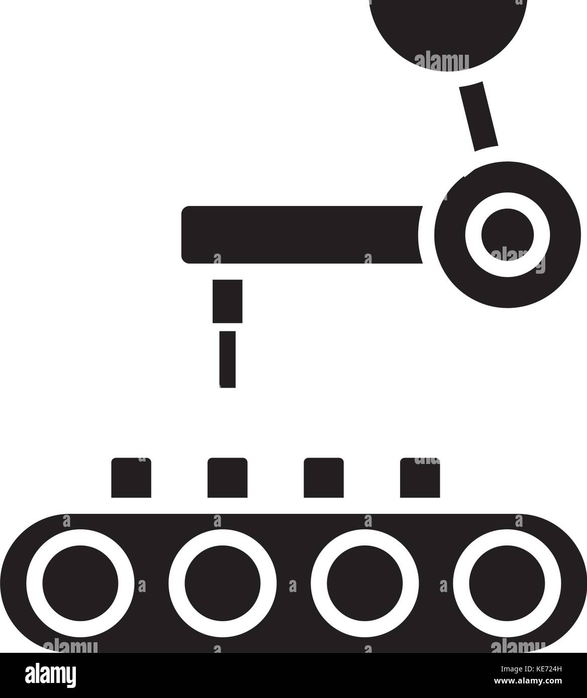 robotic technology icon, vector illustration, black sign on isolated ...