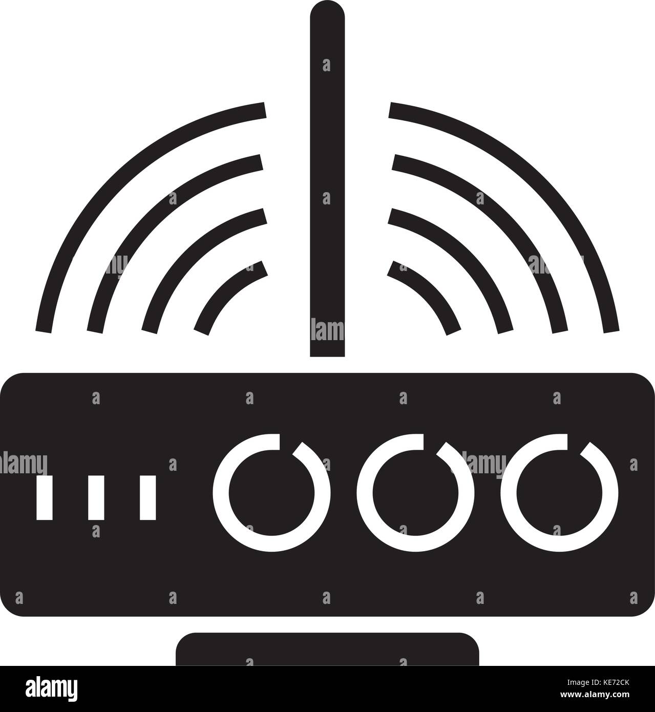 router wireless icon, vector illustration, black sign on isolated ...