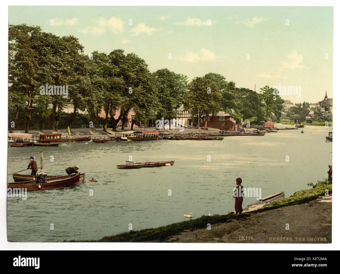 A historic image of The Groves in Chester, England. This photograph ...