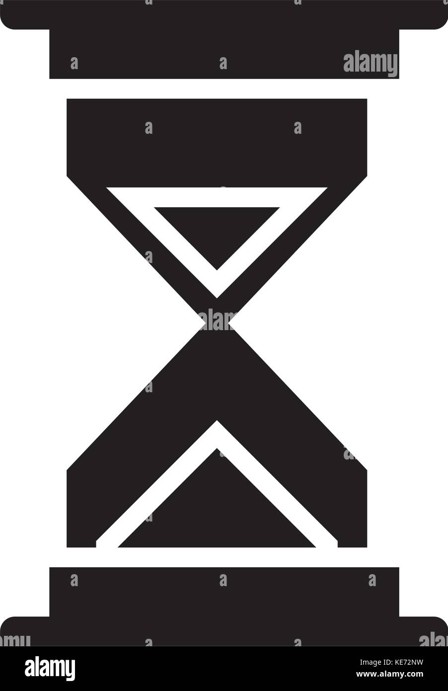 sand time icon, vector illustration, black sign on isolated background ...