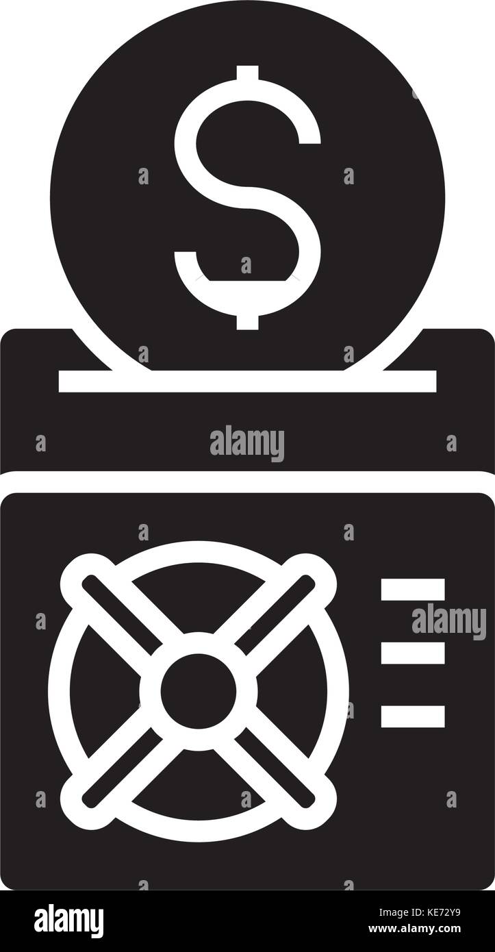 save your money icon, vector illustration, black sign on isolated ...