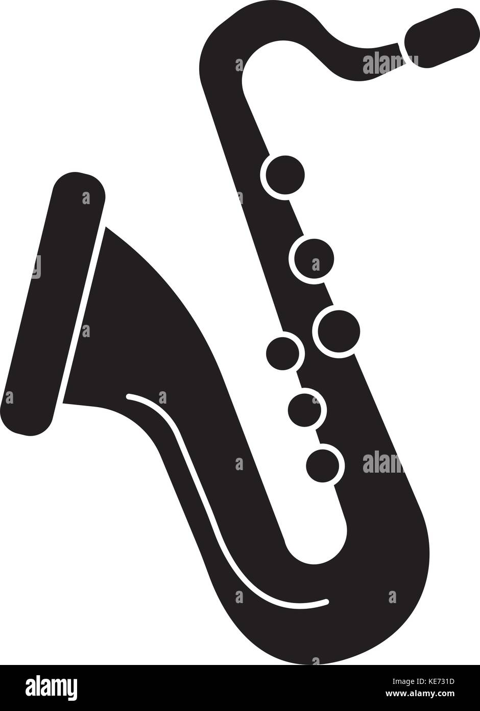 saxophon icon, vector illustration, black sign on isolated background ...