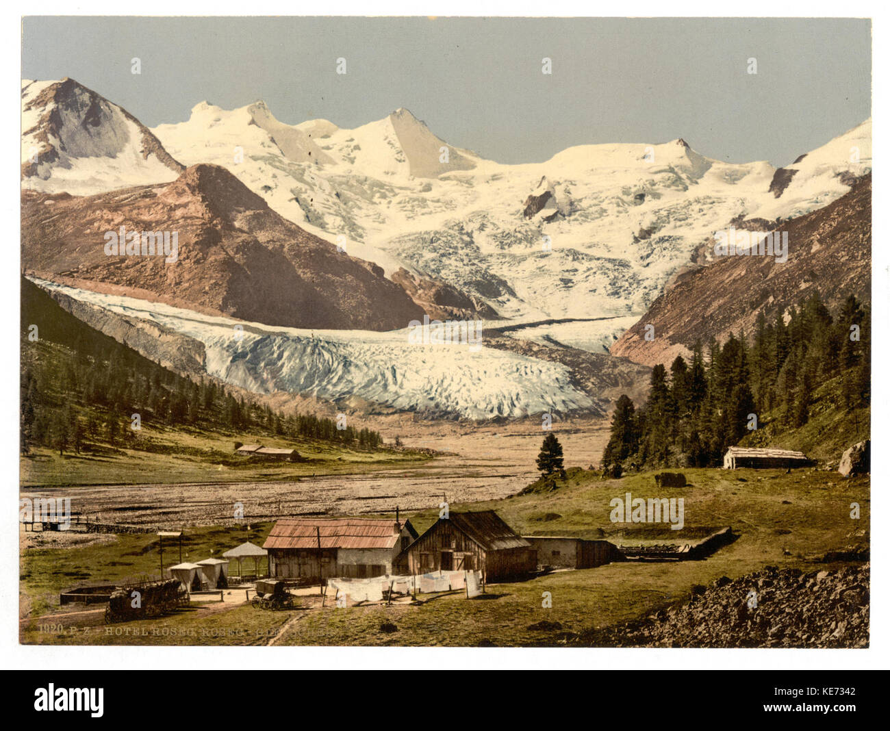 Upper Engadine, Roseg Glacier and Hotel, Grisons, Switzerland ...
