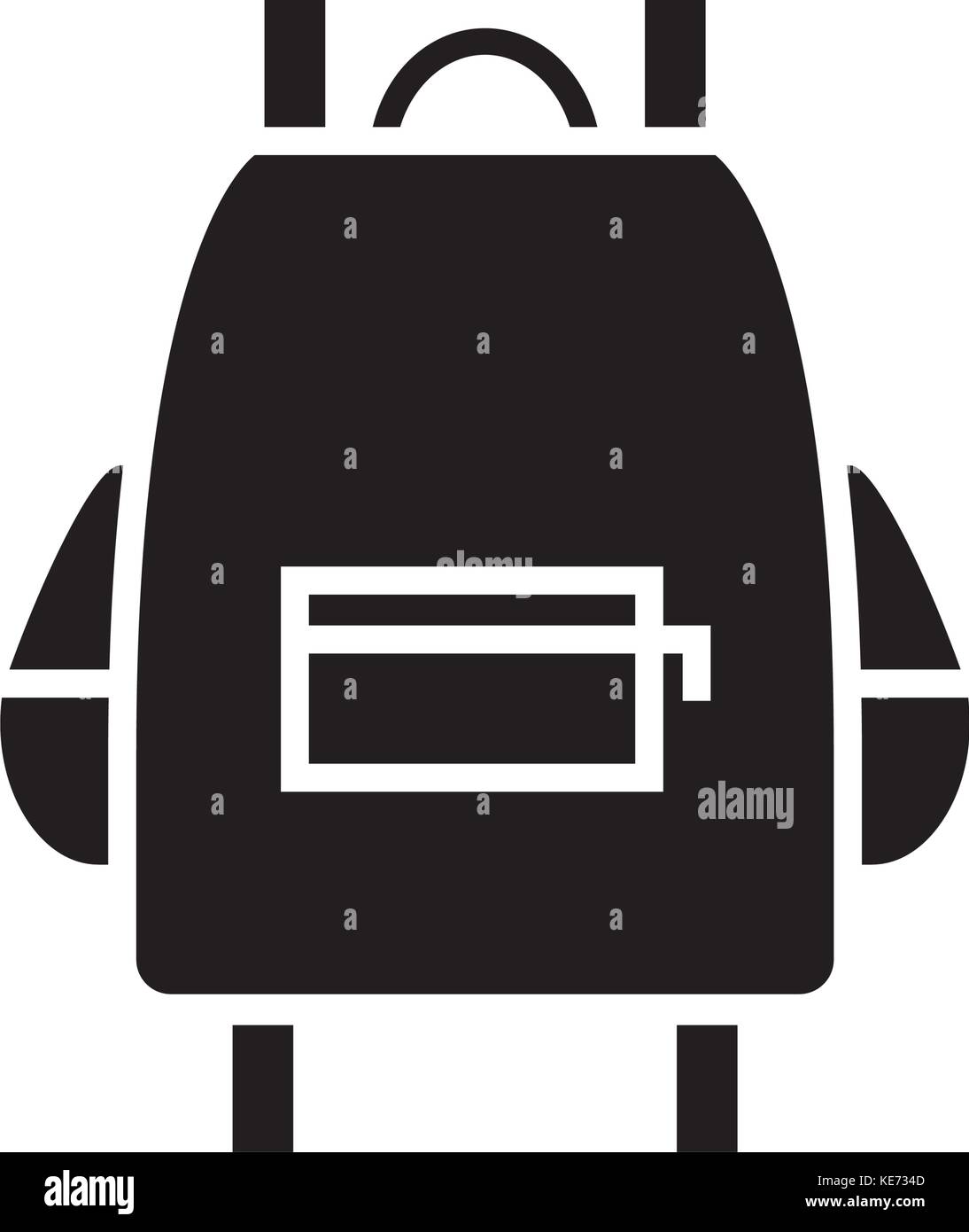 school bag icon, vector illustration, black sign on isolated background ...