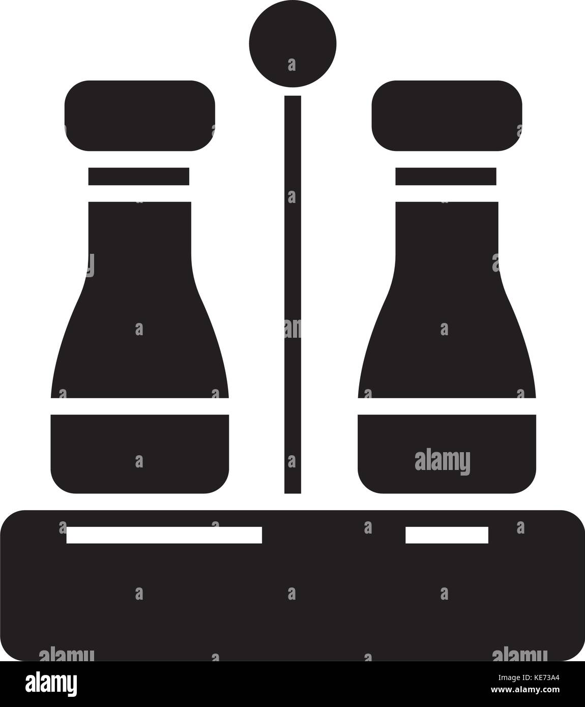 seasoning - salt and pepper icon, vector illustration, black sign on ...