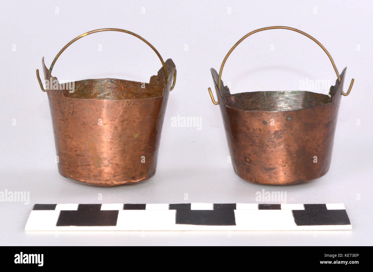 Two Miniature Copper Buckets Stock Photo - Alamy