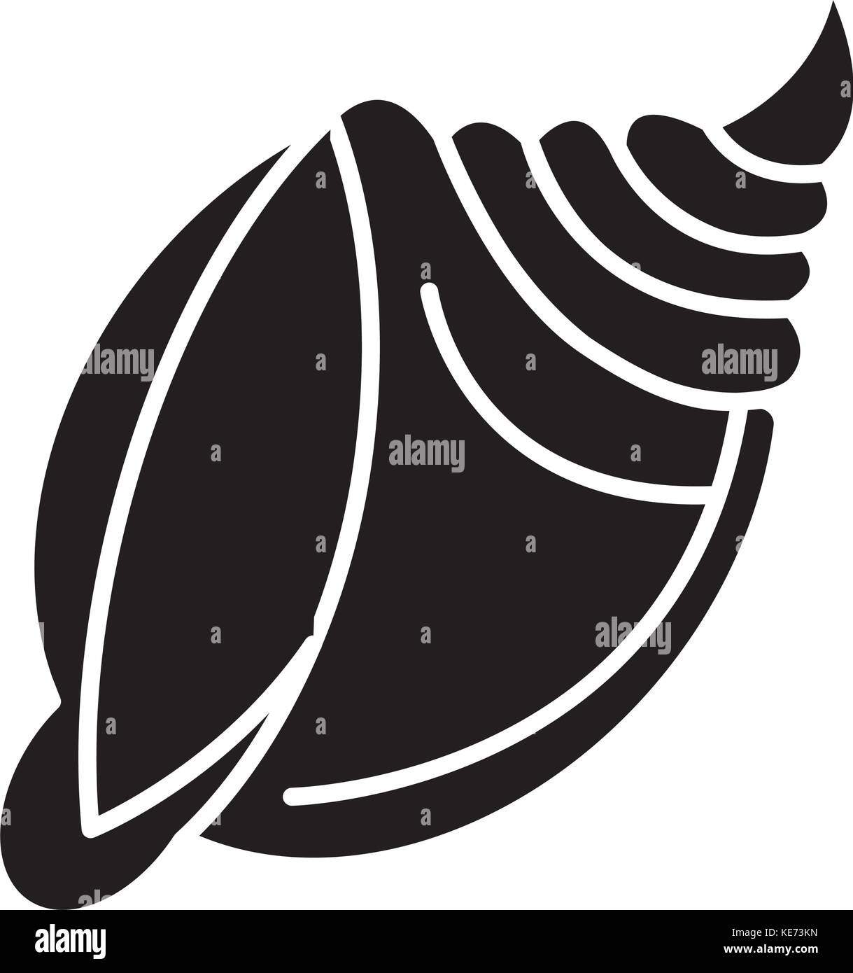shell big icon, vector illustration, black sign on isolated background ...
