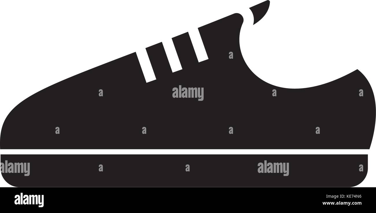 sneaker shoe icon, vector illustration, black sign on isolated ...