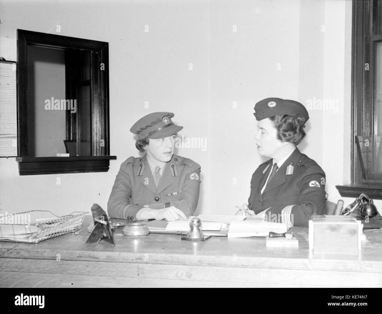 Feature. Red Cross Officers BAnQ P48S1P07950 Stock Photo - Alamy