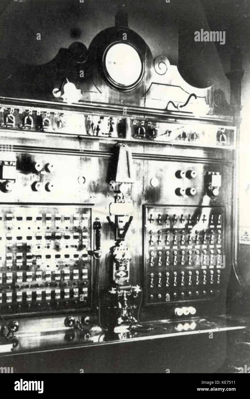 Stockport fire station control panel c.1902 Stock Photo - Alamy