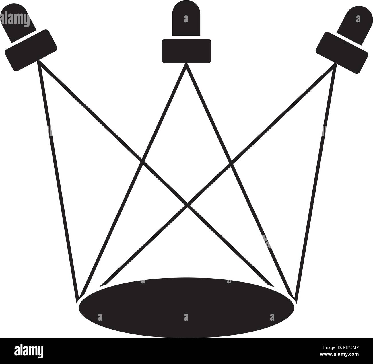 sportlights icon, vector illustration, black sign on isolated ...