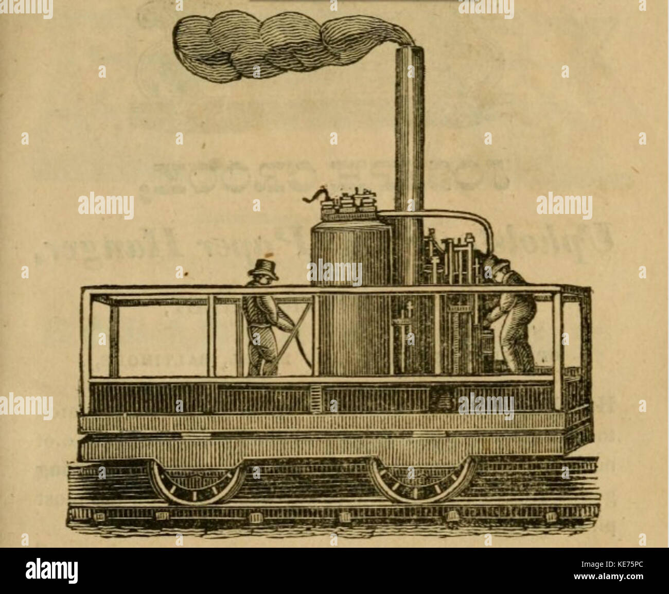 Steam Engine an ad in Matchetts Baltimore Director 1831 Stock Photo - Alamy