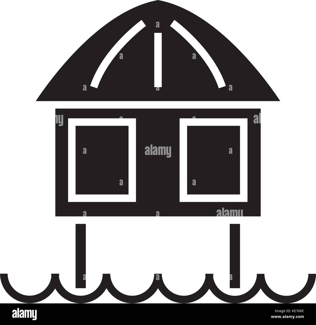 House on stilts on island Stock Vector Images - Alamy