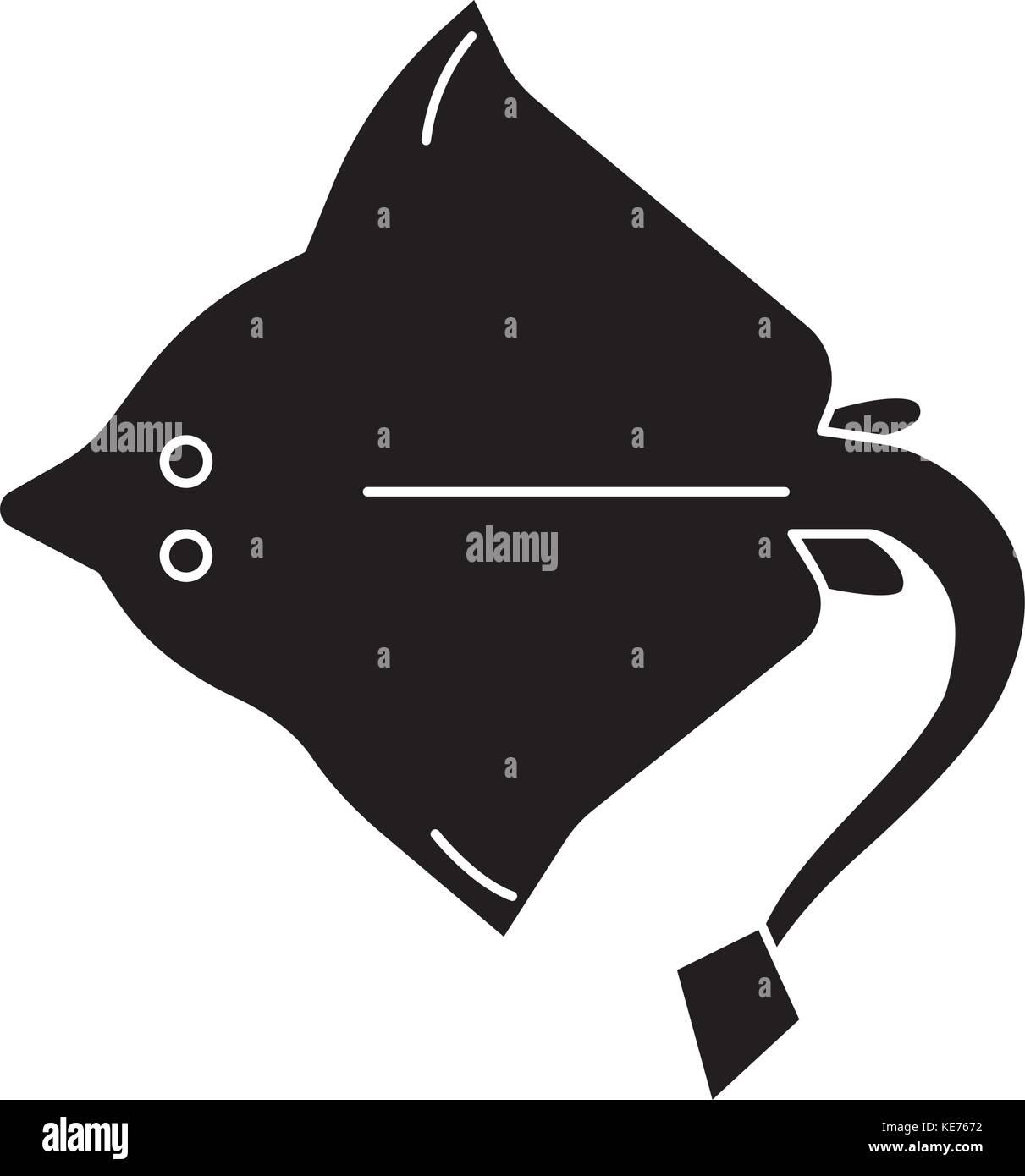 Stingray icon, vector illustration, black sign on isolated background ...