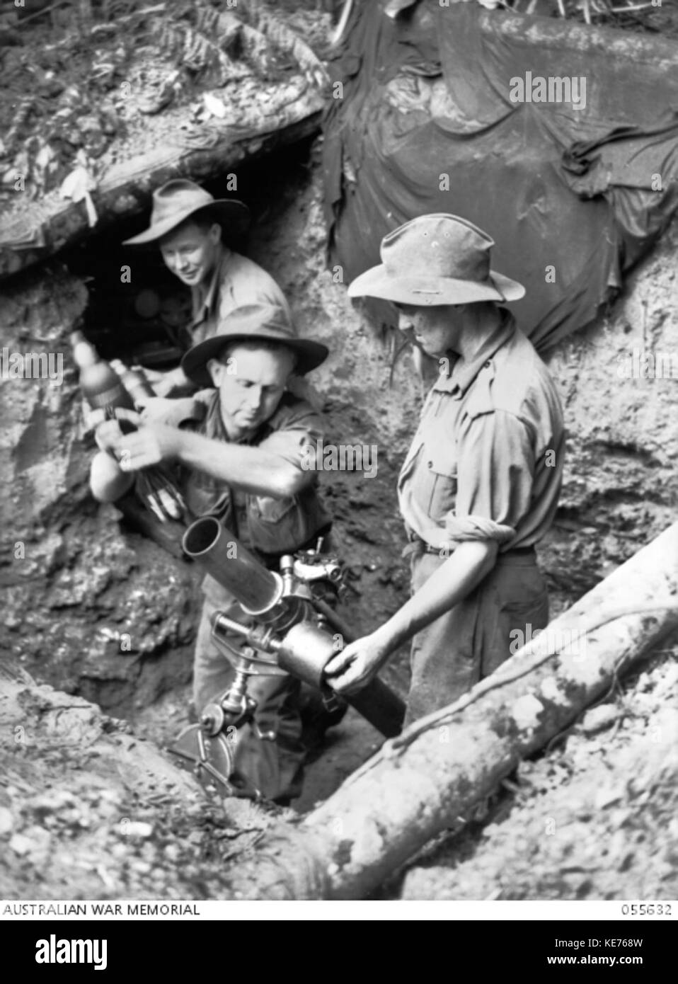 This photograph captures Australian soldiers from the 2nd/6th Infantry ...