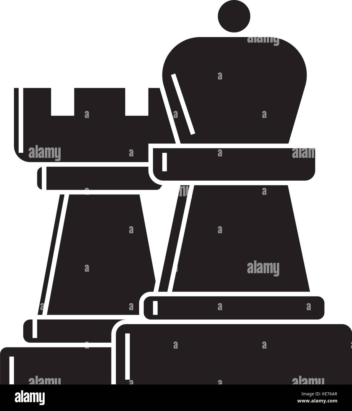 strategy - chess icon, vector illustration, black sign on isolated ...