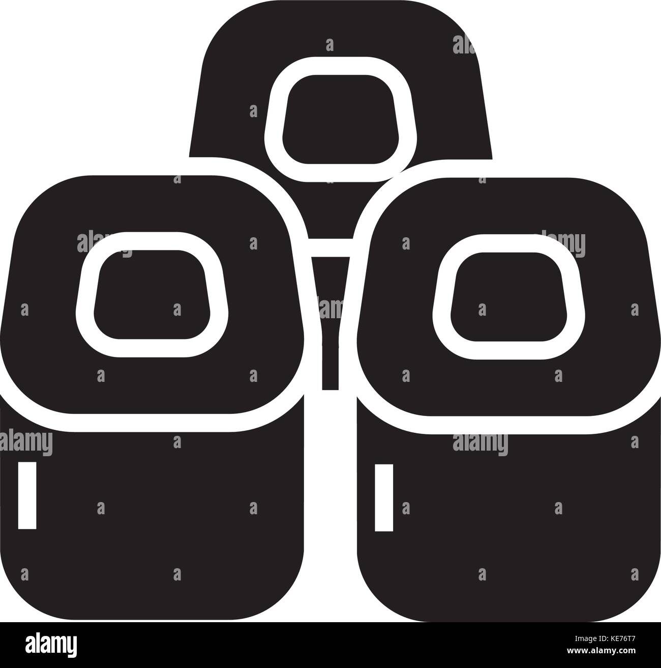 sushi rolls icon, vector illustration, black sign on isolated ...