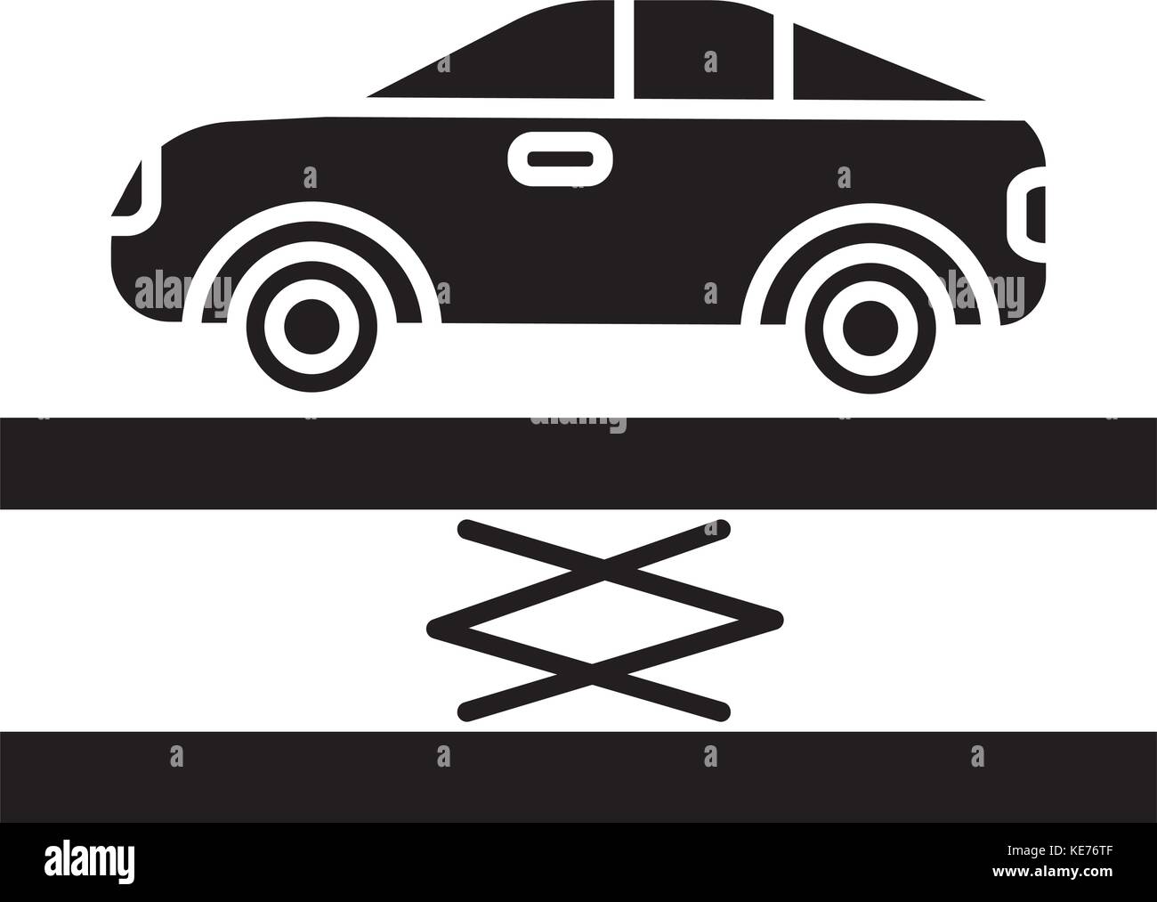 suspension - car service icon, vector illustration, black sign on ...