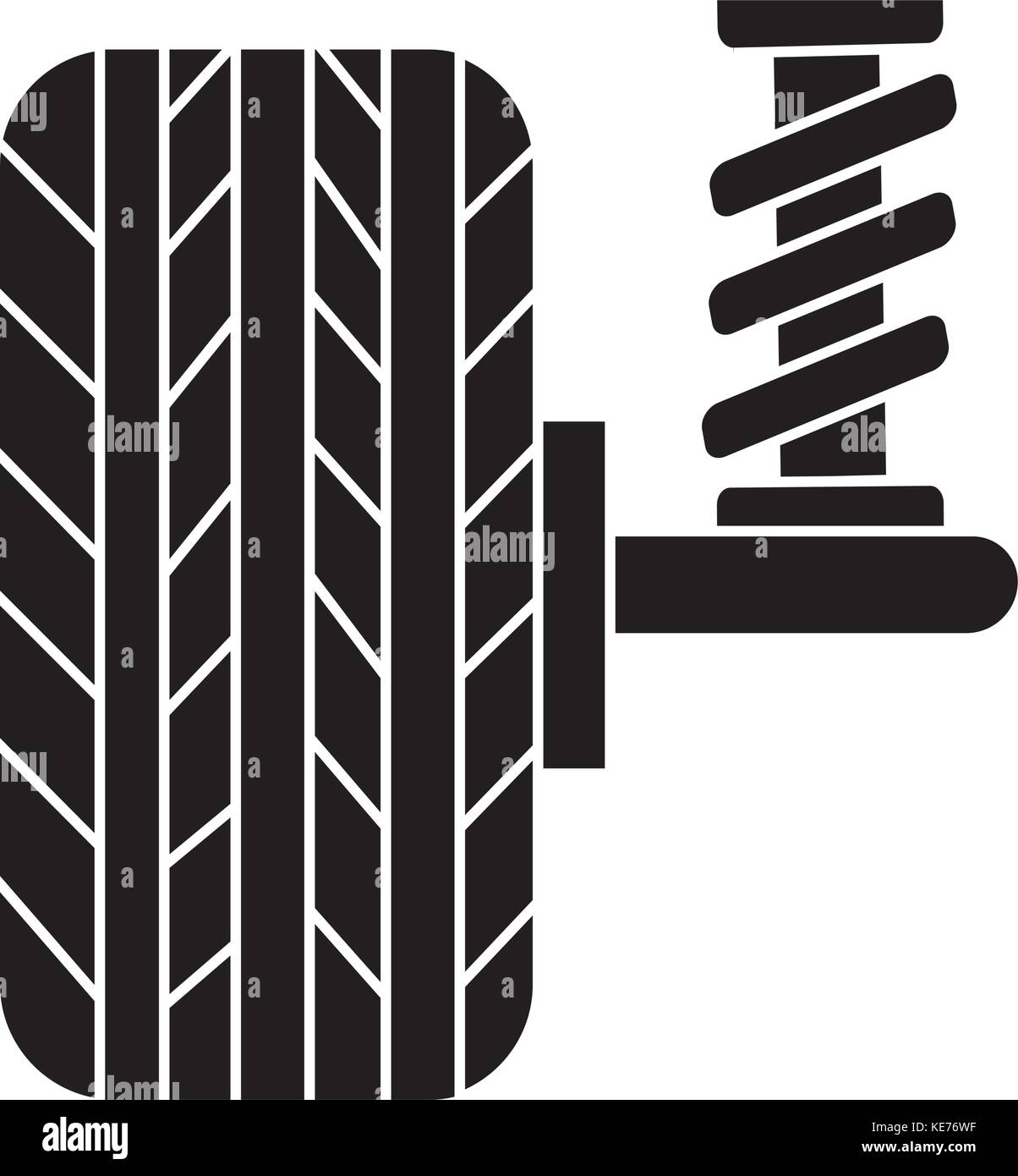 suspension car auto icon, vector illustration, black sign on isolated ...