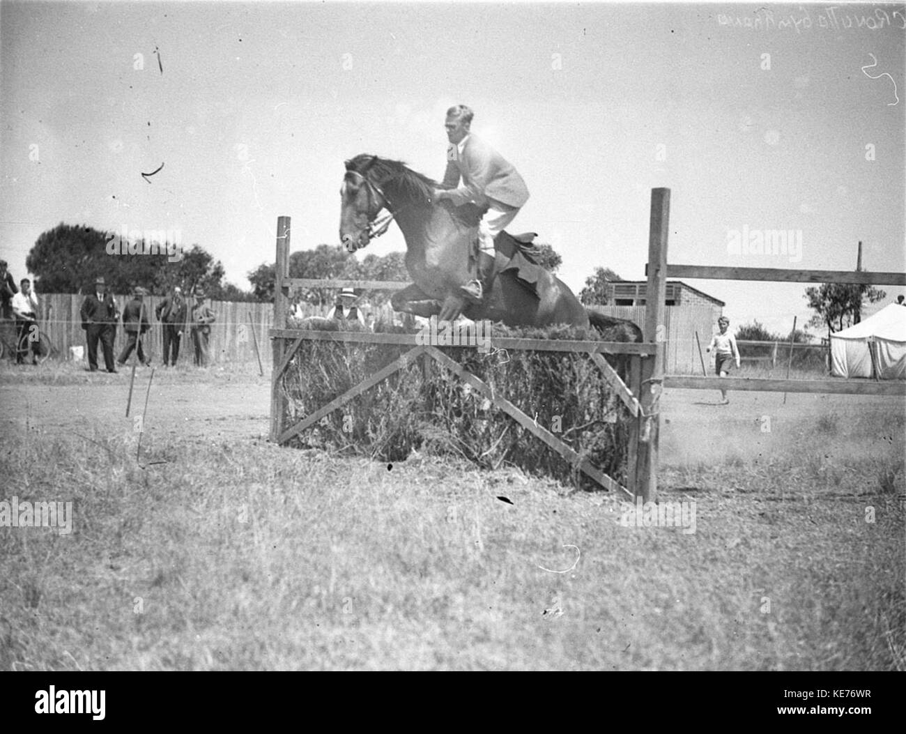 Jumping hurdle Black and White Stock Photos & Images - Alamy