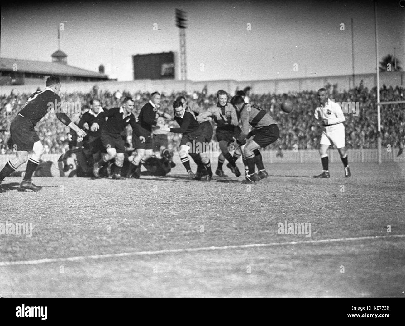 Blacks rugby union team Black and White Stock Photos & Images - Alamy