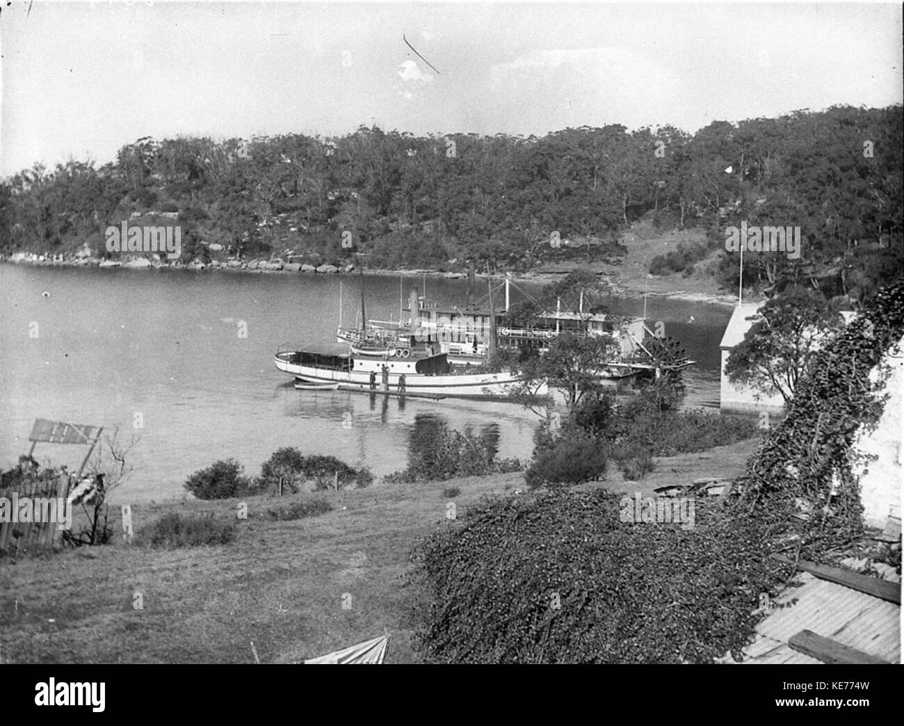8766 An ancient tugboat and a sternwheeler ferry at Fern Bay Stock ...