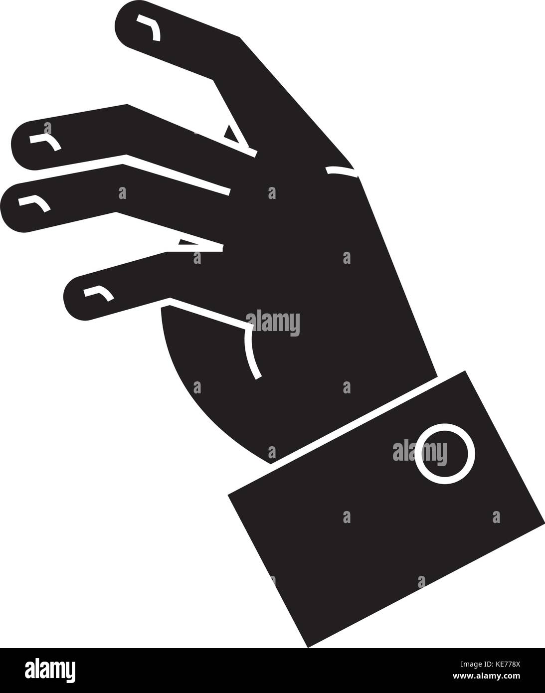 taking hand icon, vector illustration, black sign on isolated ...