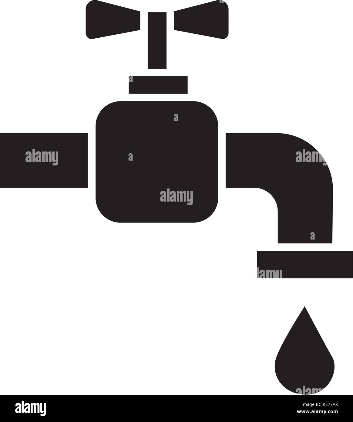 tap water icon, vector illustration, black sign on isolated background ...