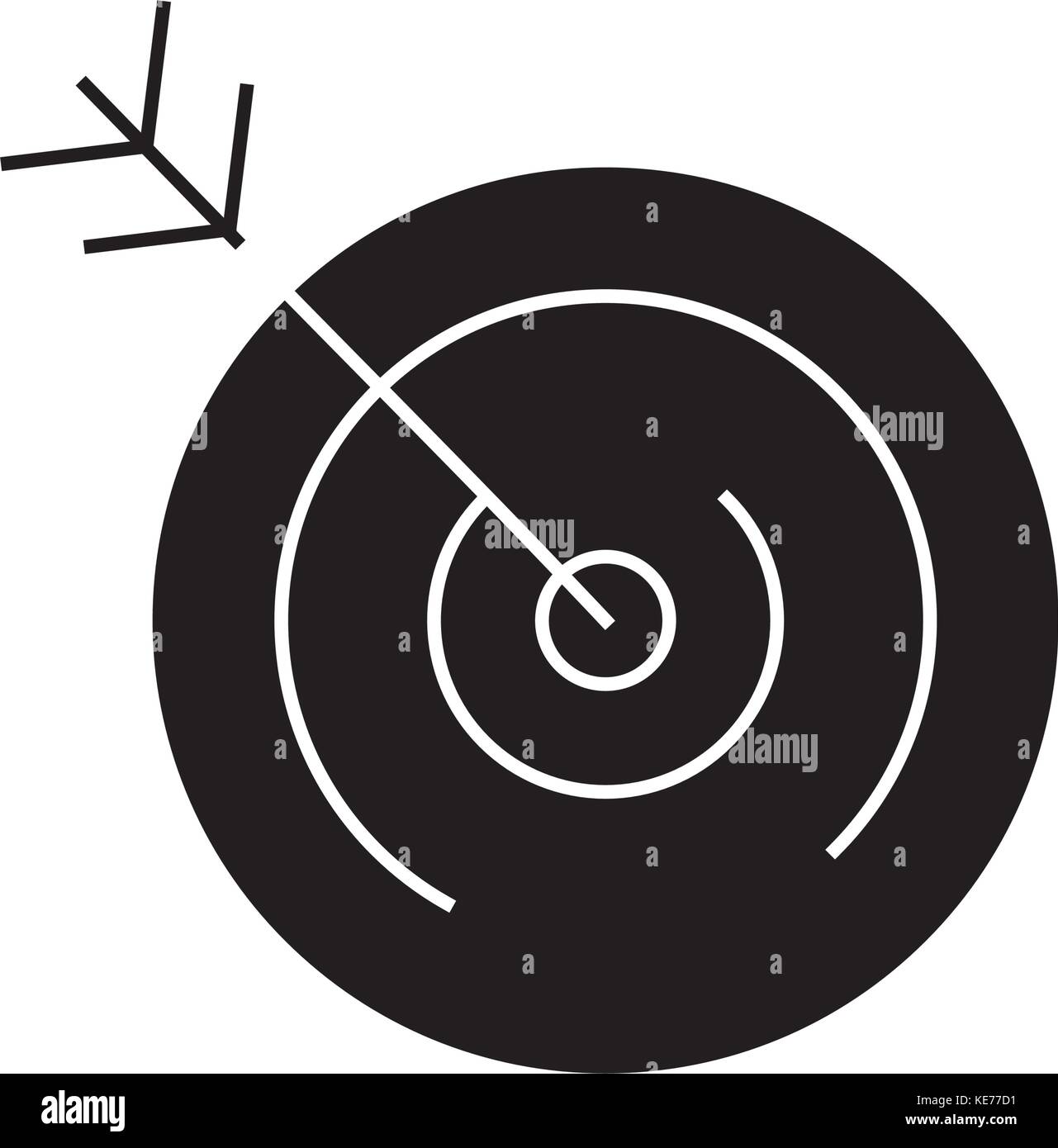 target icon, vector illustration, black sign on isolated background ...