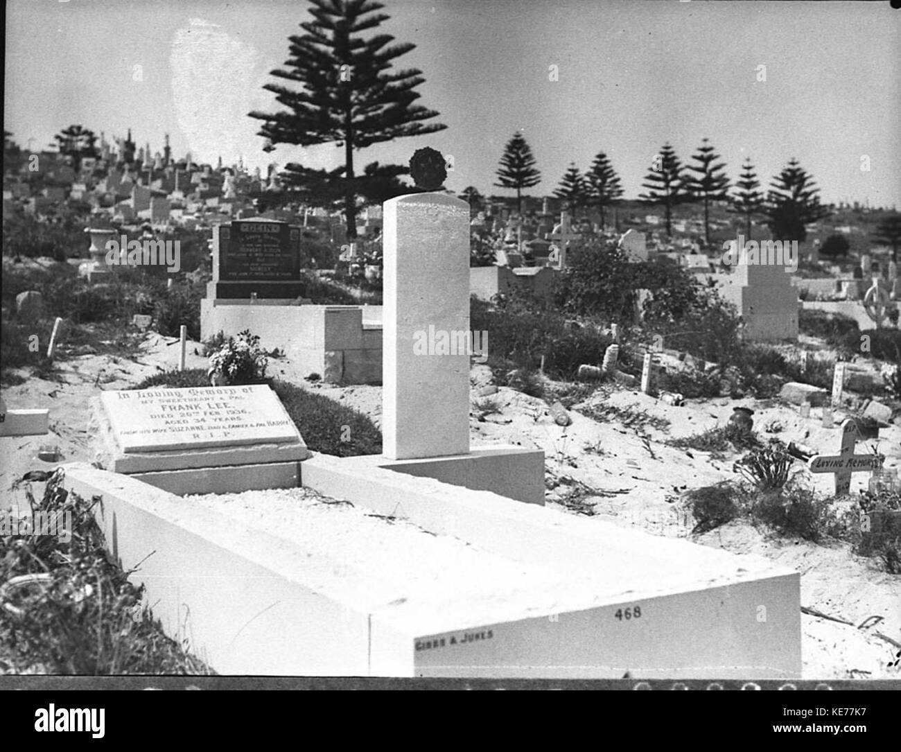 15171 Botany cemetery Chester Morris grave Stock Photo - Alamy