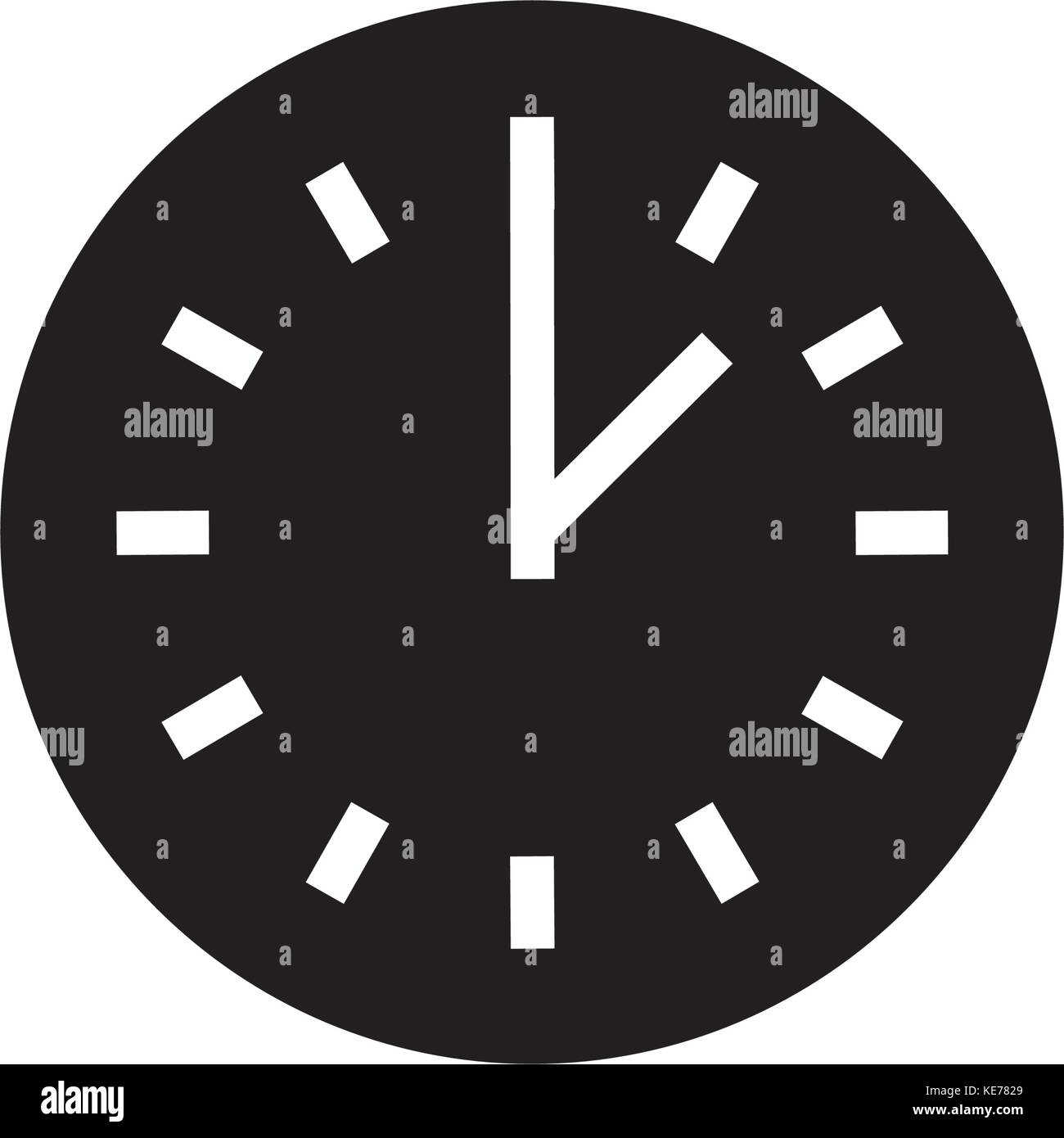 time simple icon, vector illustration, black sign on isolated ...