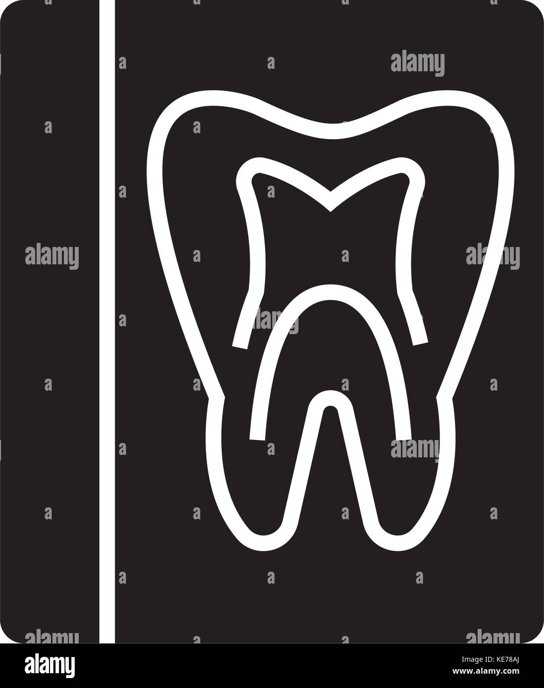 tooth record - medical dentist report icon, vector illustration, black ...