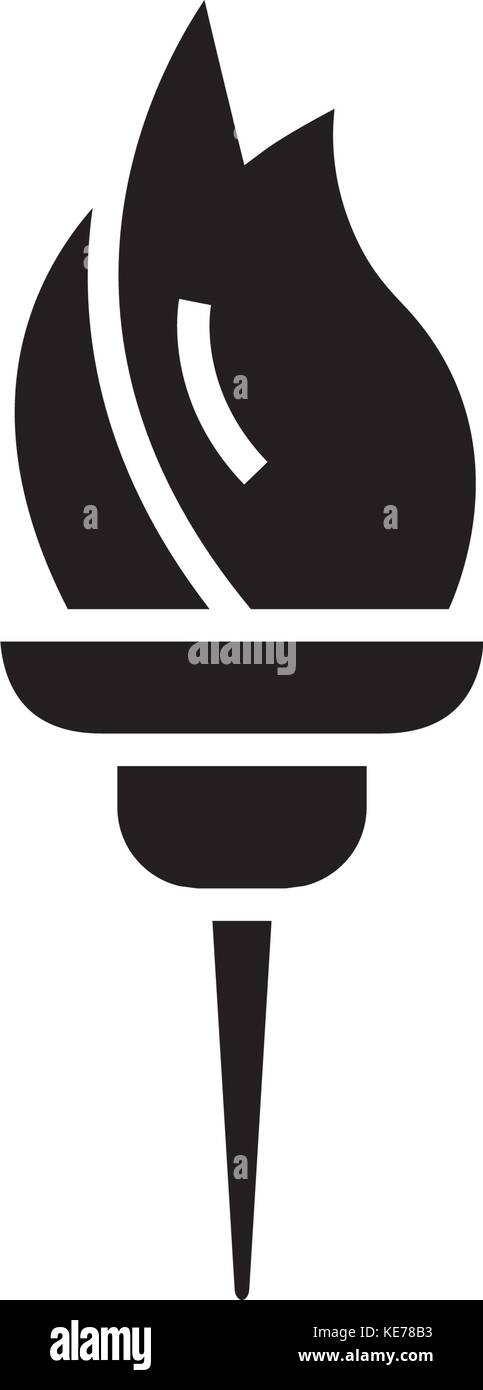 Torch icon, vector illustration, black sign on isolated background ...