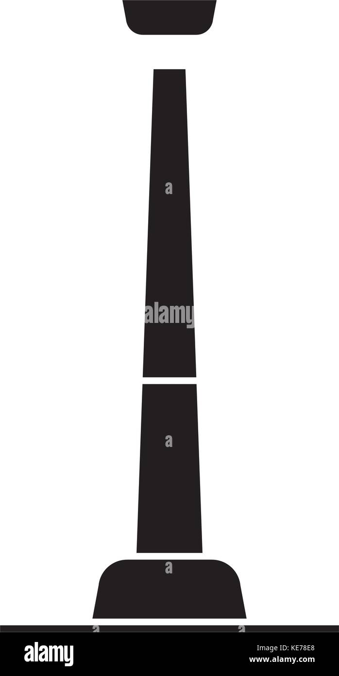 tower tv icon, vector illustration, black sign on isolated background ...