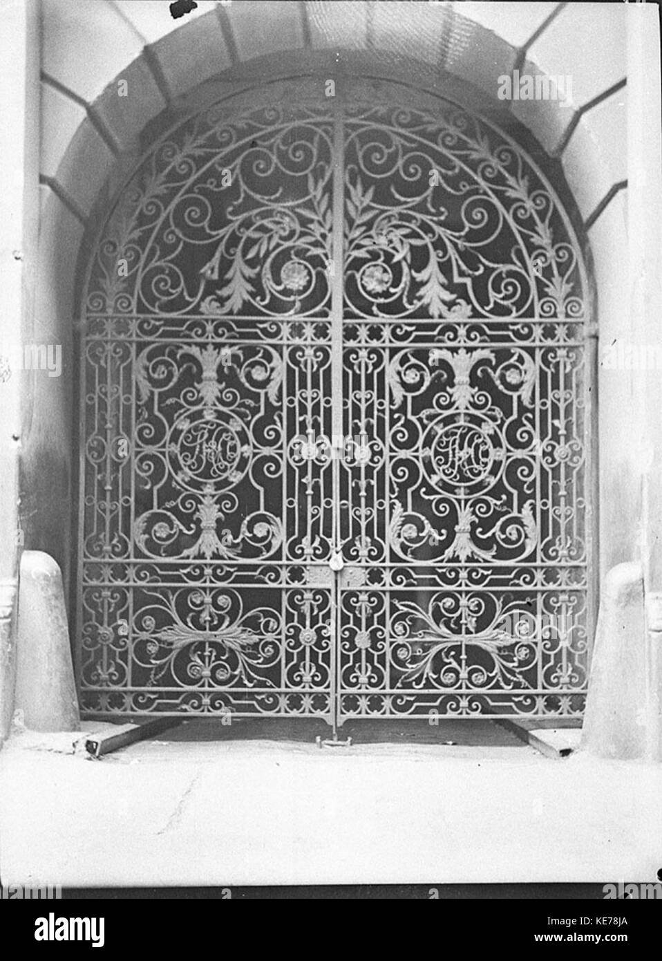 The decorative iron gates, crafted by Cyclone Gate and Fence Co., were ...