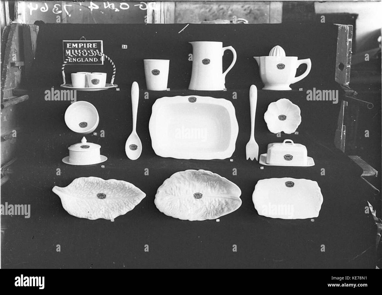 8246 Display of warehouse samples of Empire Ware Mimosa china Stock ...
